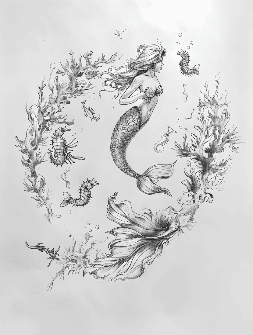 25 Enchanting Mermaid Drawing Ideas for Ocean Lovers - Brighter Craft