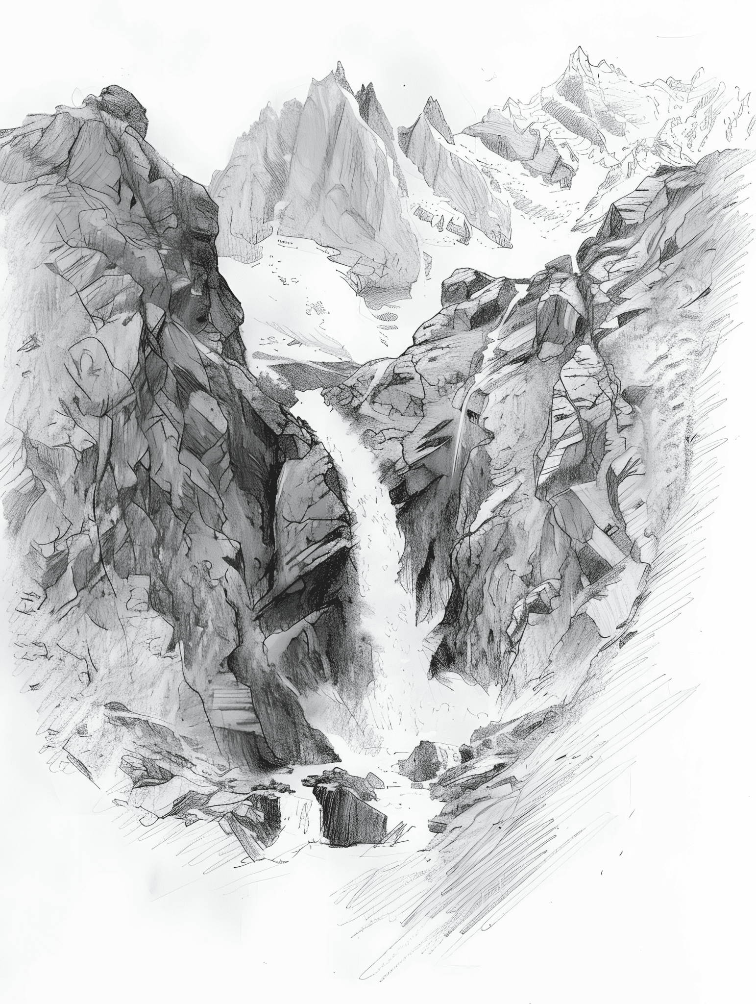 20 Serene Waterfall Landscape Sketches to Inspire Tranquility ...