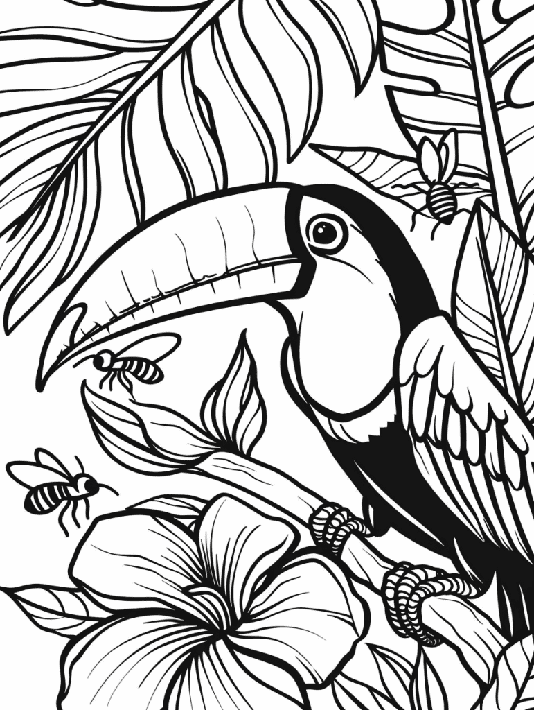 30 Vibrant Toucan Coloring Pages for Tropical Bird Lovers - Brighter Craft