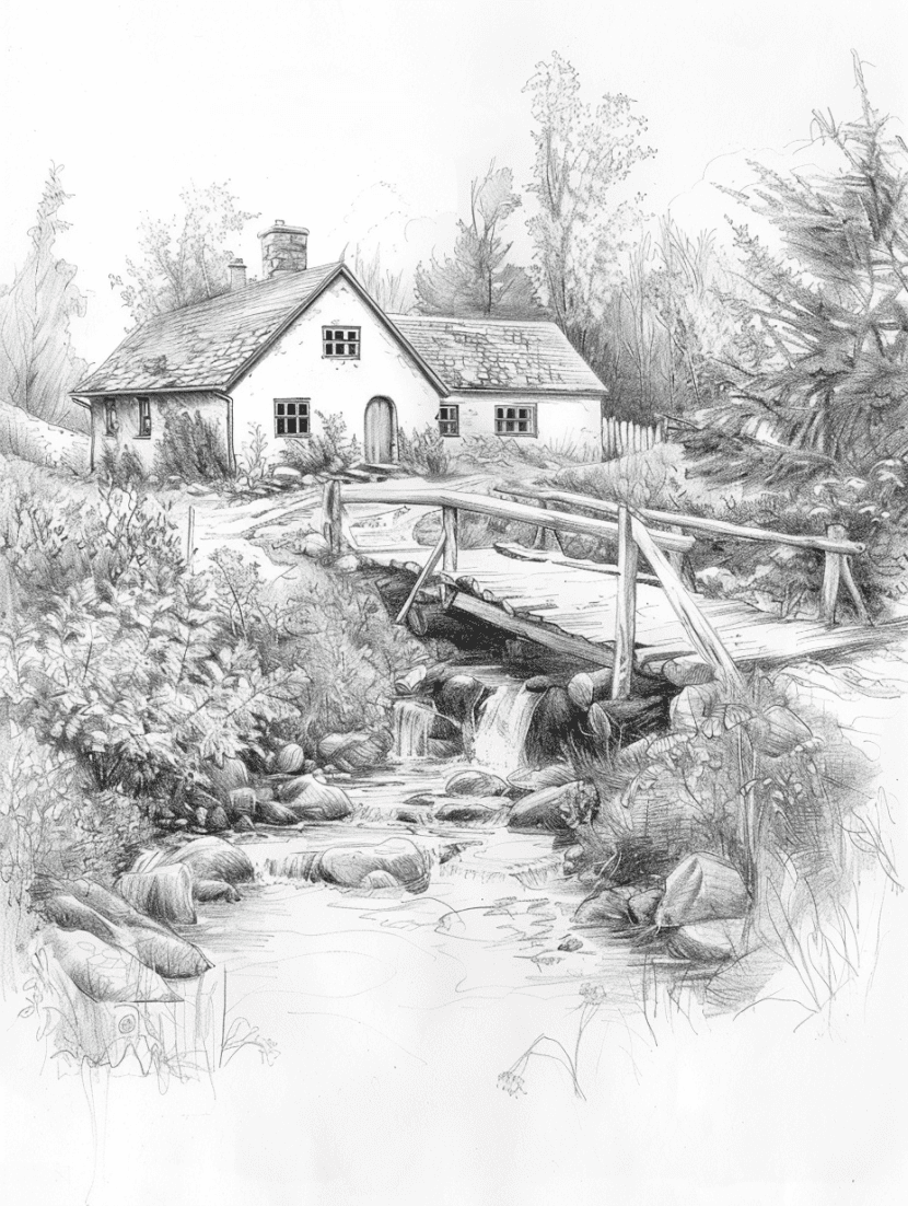 20 Charming Cottage Sketches for Cozy Vibes - Brighter Craft
