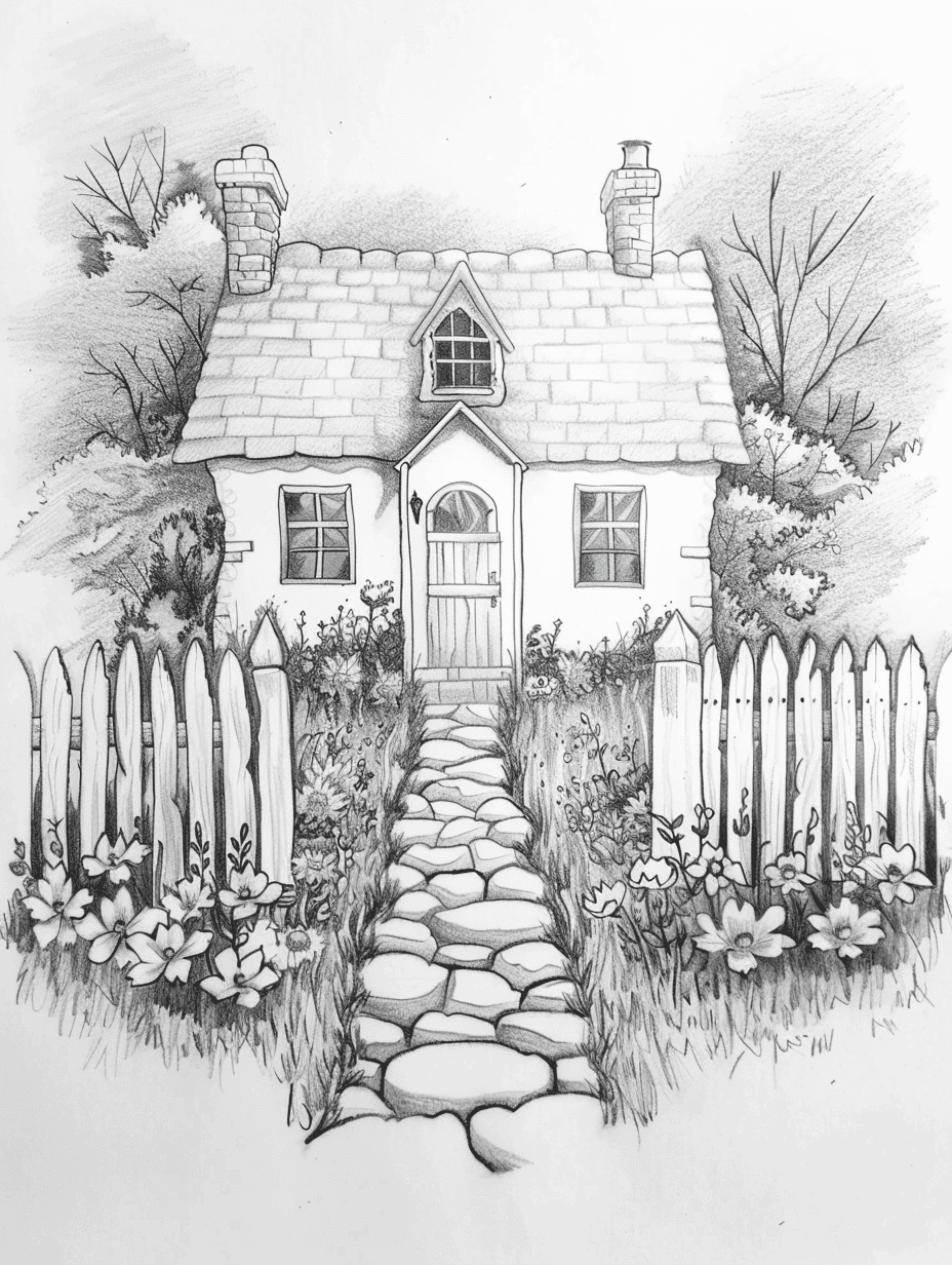 20 Charming Cottage Sketches for Cozy Vibes - Brighter Craft