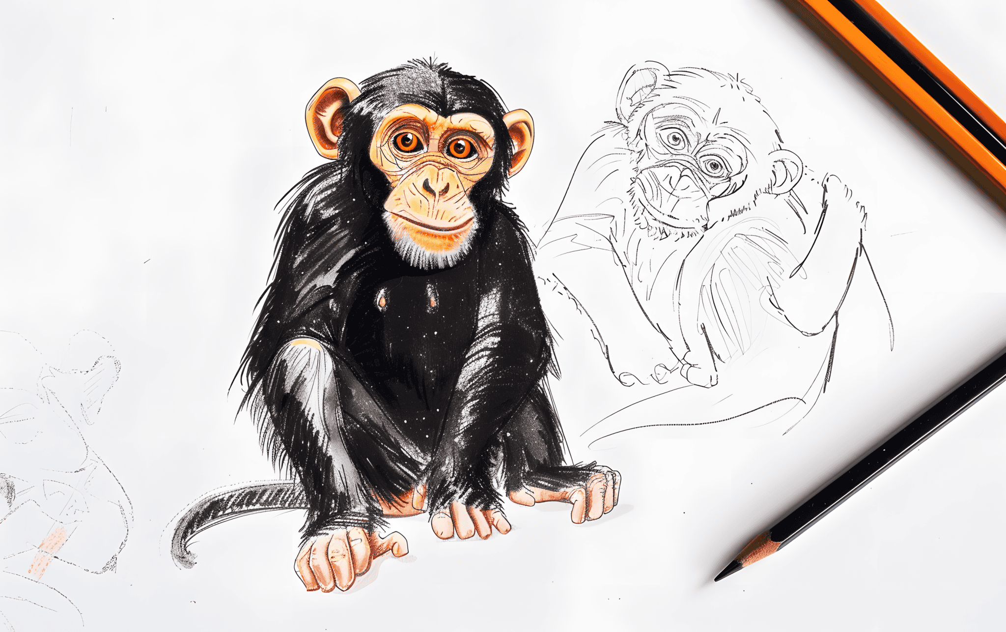 25 Playful Monkey Sketches for Jungle-Themed Art Projects - Brighter ...