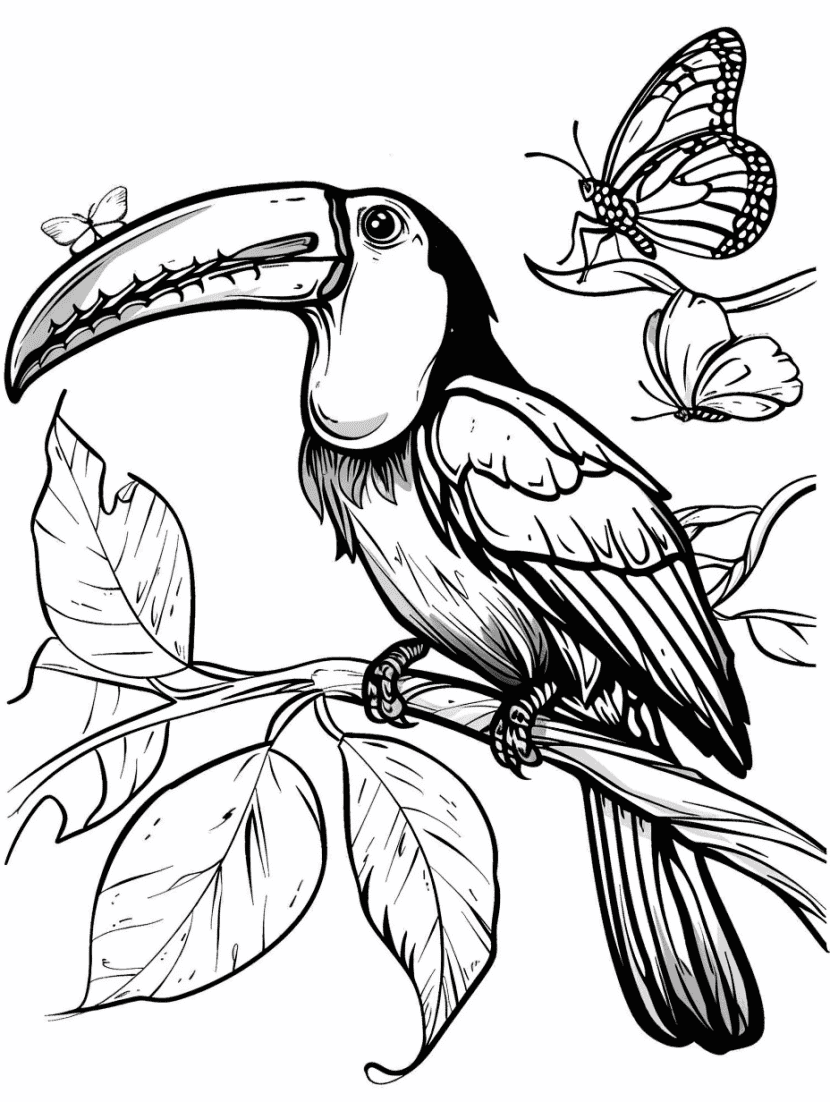 30 Vibrant Toucan Coloring Pages for Tropical Bird Lovers - Brighter Craft
