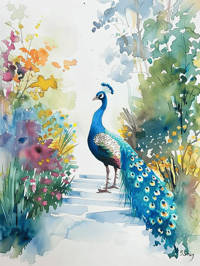 30 Stunning Peacock Watercolor Painting Ideas - Brighter Craft Peacock ...