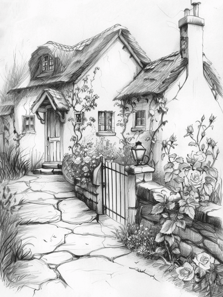 20 Charming Cottage Sketches for Cozy Vibes - Brighter Craft