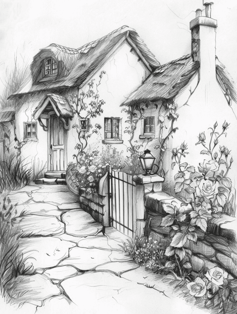 20 Charming Cottage Sketches for Cozy Vibes - Brighter Craft