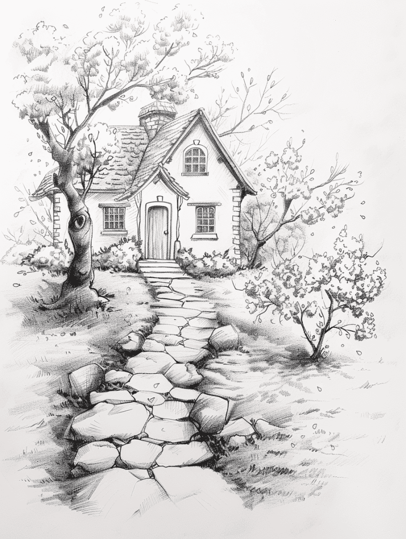 20 Charming Cottage Sketches for Cozy Vibes - Brighter Craft