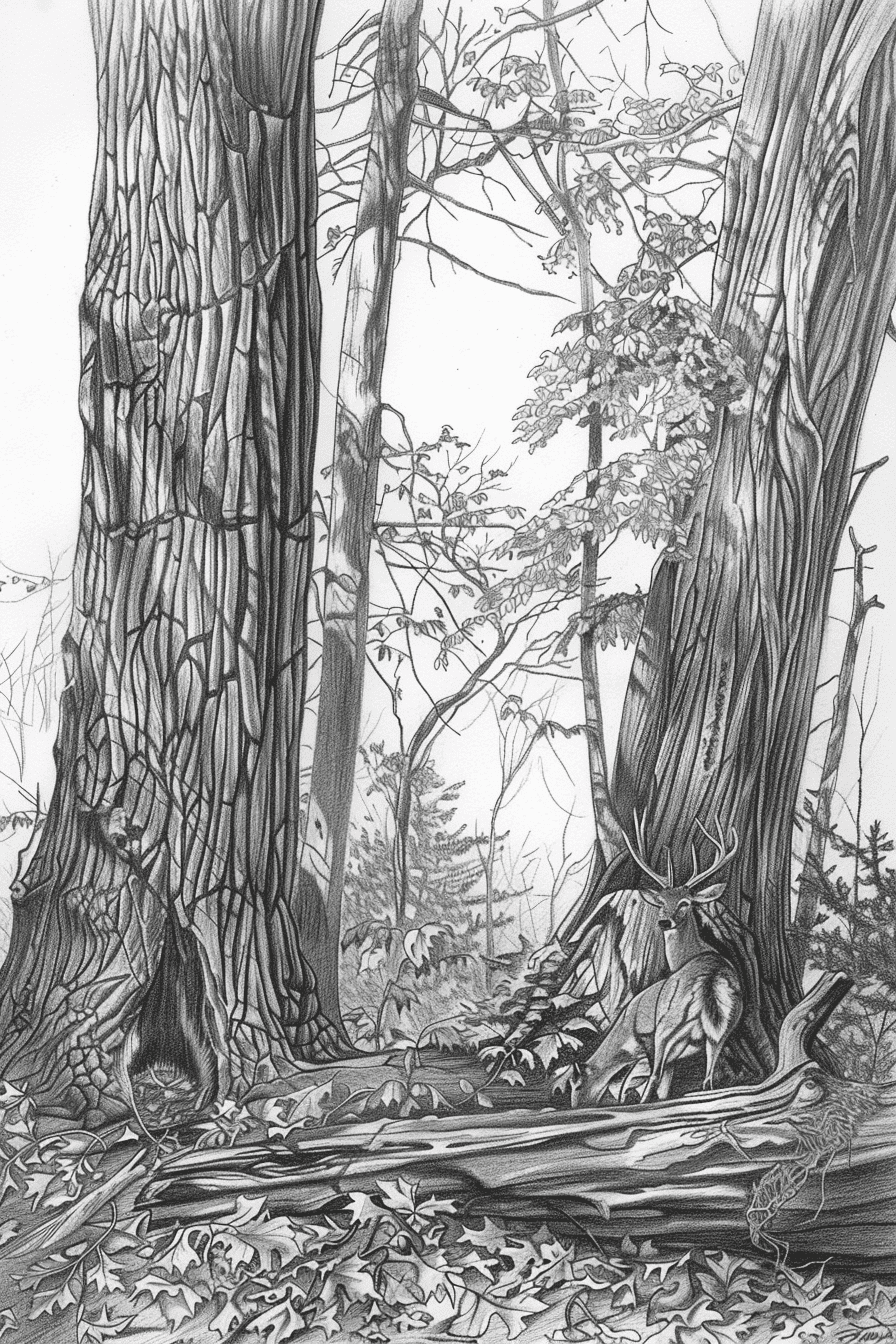 25 Tranquil Autumn Forest Sketches for Nature Lovers - Brighter Craft