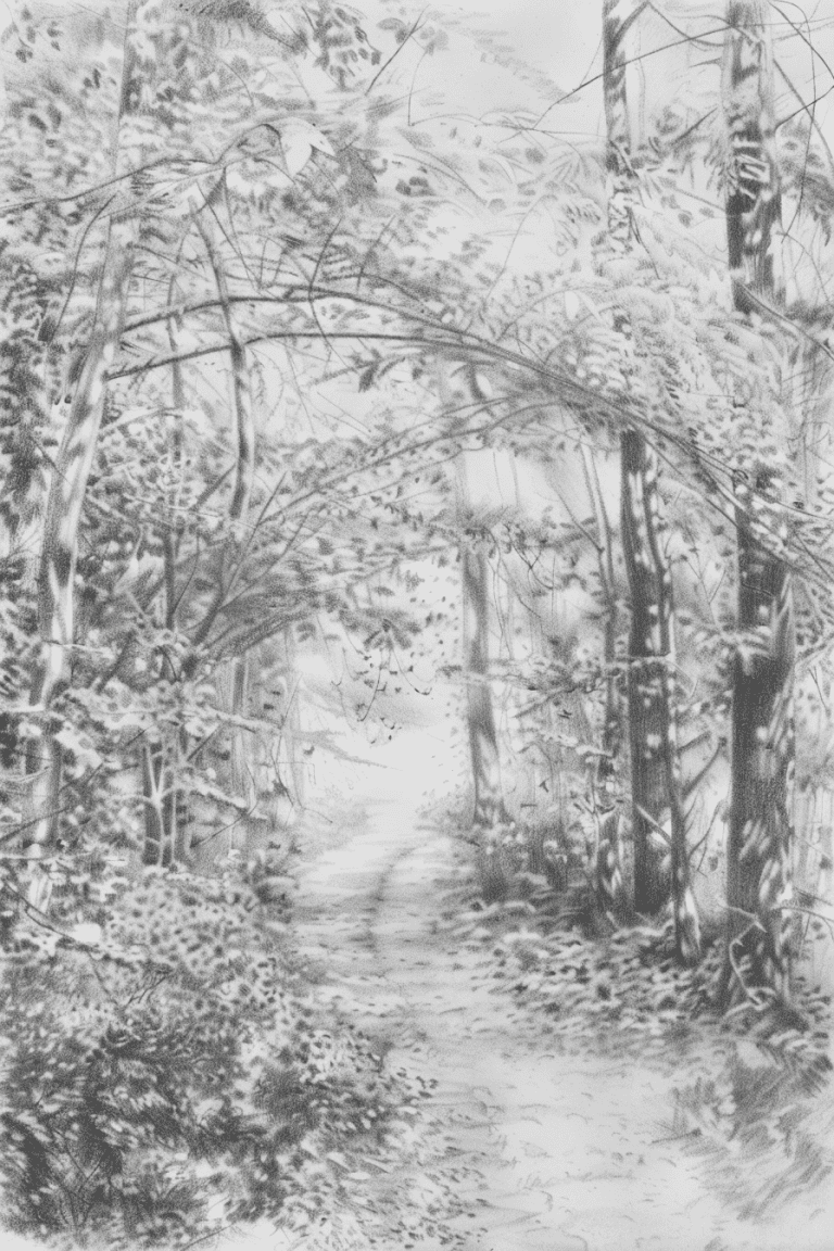 25 Tranquil Autumn Forest Sketches for Nature Lovers - Brighter Craft