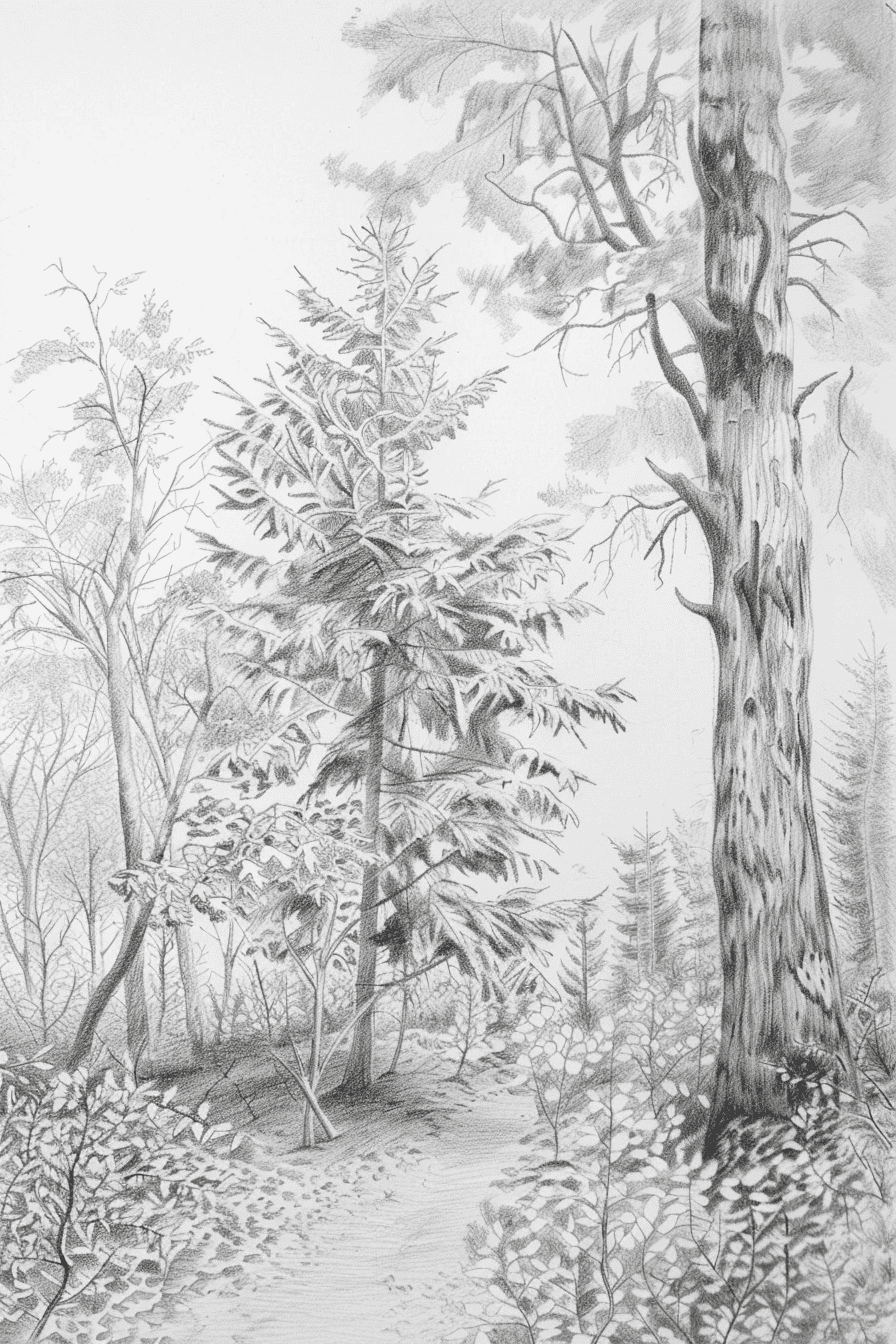 25 Tranquil Autumn Forest Sketches for Nature Lovers - Brighter Craft