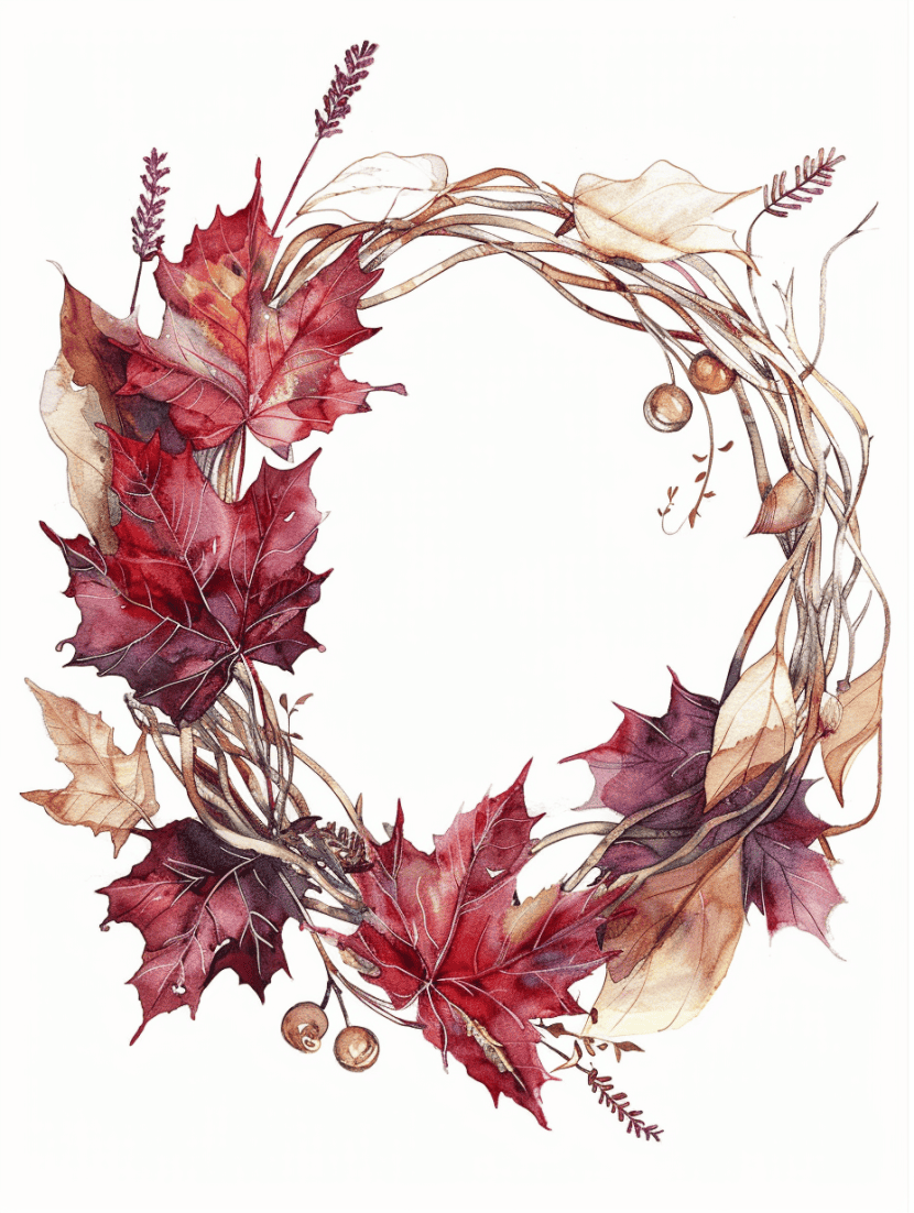 25 Rustic Autumn Wreath Watercolor Painting Ideas for Seasonal Decor ...