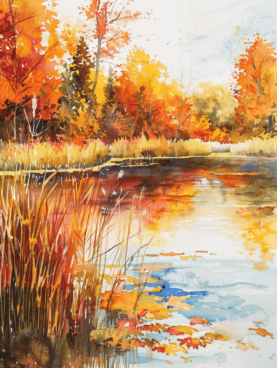 25 Serene Watercolor Painting Ideas for Capturing Autumn Landscapes ...