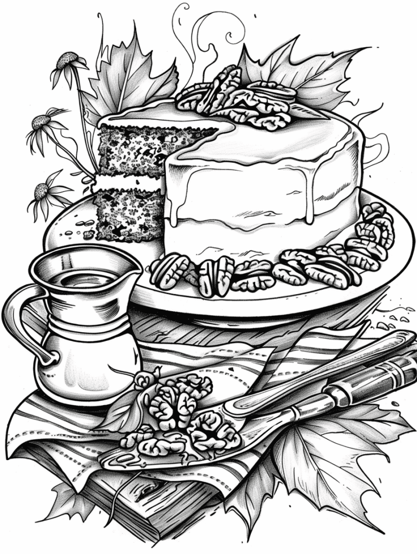 30 Whimsical Autumn Baking Coloring Pages for Creative Fall Fun ...