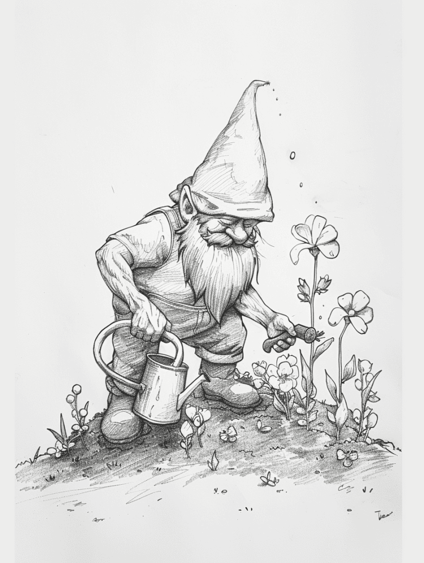 35 Whimsical Gnome Drawing Ideas for Fairy Garden Inspiration ...