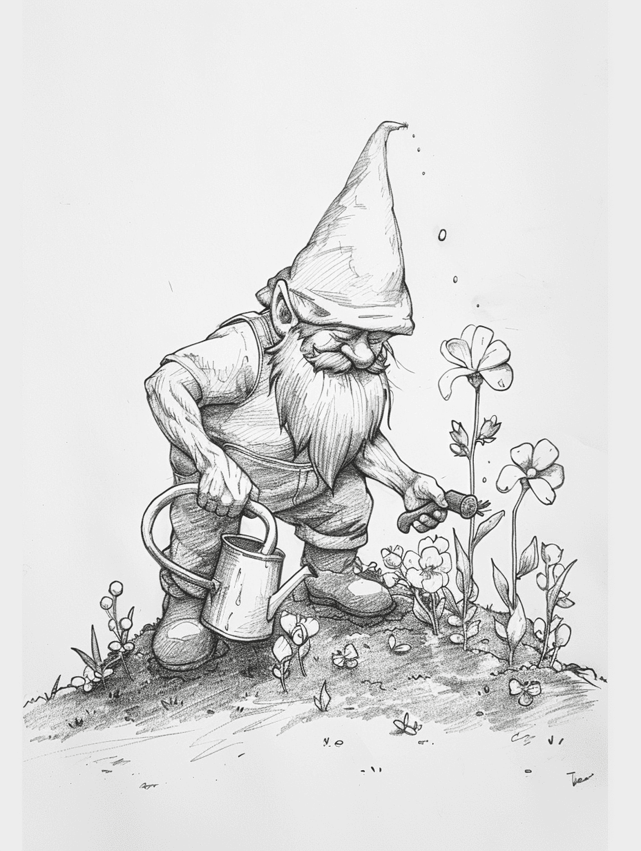 35 Whimsical Gnome Drawing Ideas for Fairy Garden Inspiration ...