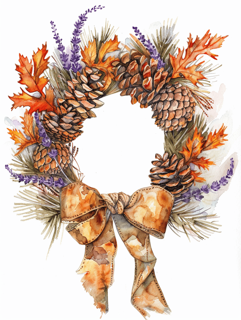 25 Rustic Autumn Wreath Watercolor Painting Ideas for Seasonal Decor ...