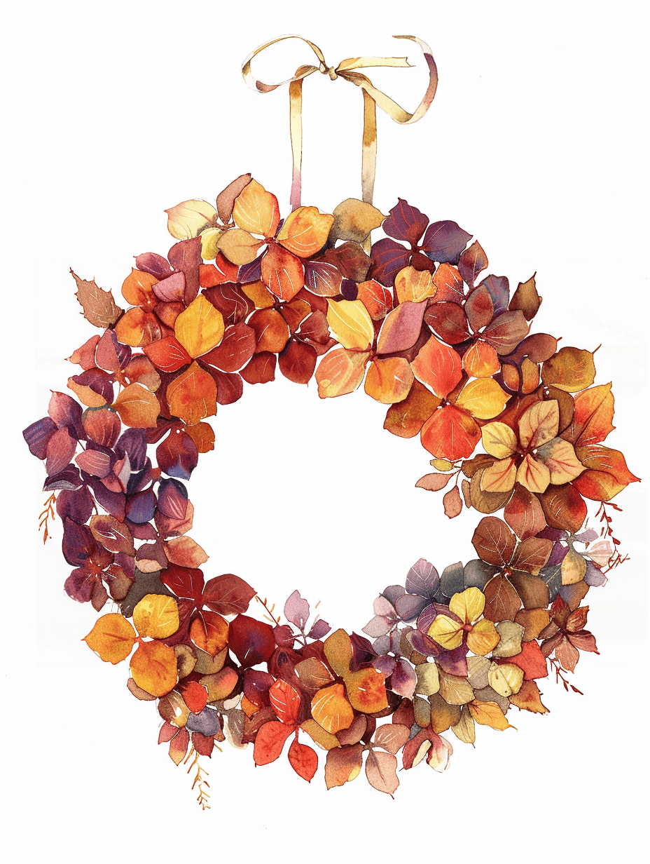 25 Rustic Autumn Wreath Watercolor Painting Ideas for Seasonal Decor ...