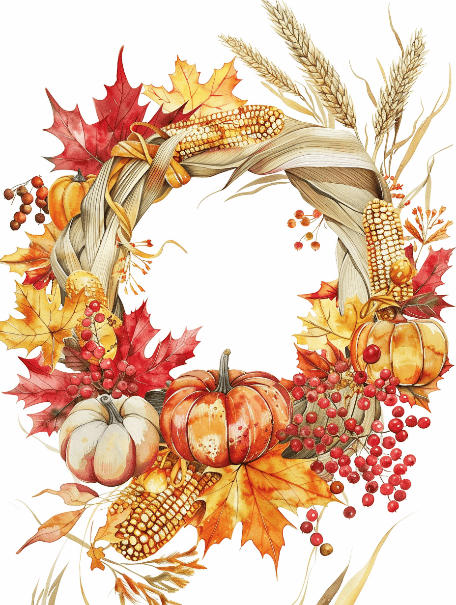 25 Rustic Autumn Wreath Watercolor Painting Ideas for Seasonal Decor ...