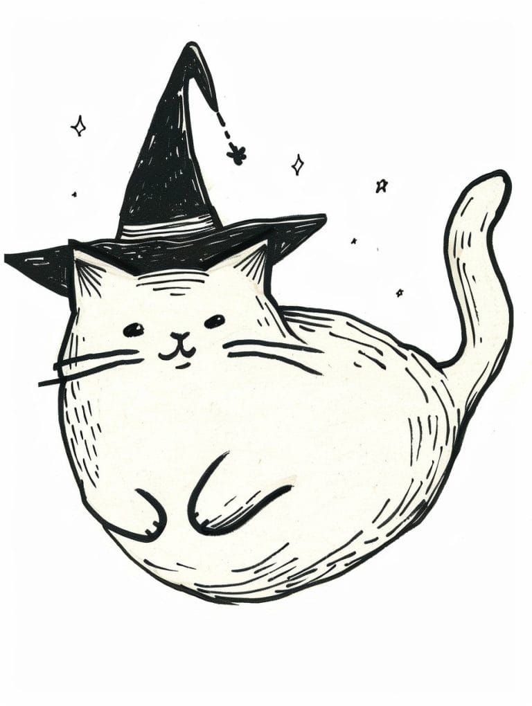 30 Cute and Spooky Ghost Cat Doodles to Draw This Halloween - Brighter ...