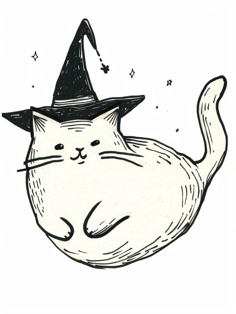 30 Cute and Spooky Ghost Cat Doodles to Draw This Halloween - Brighter ...