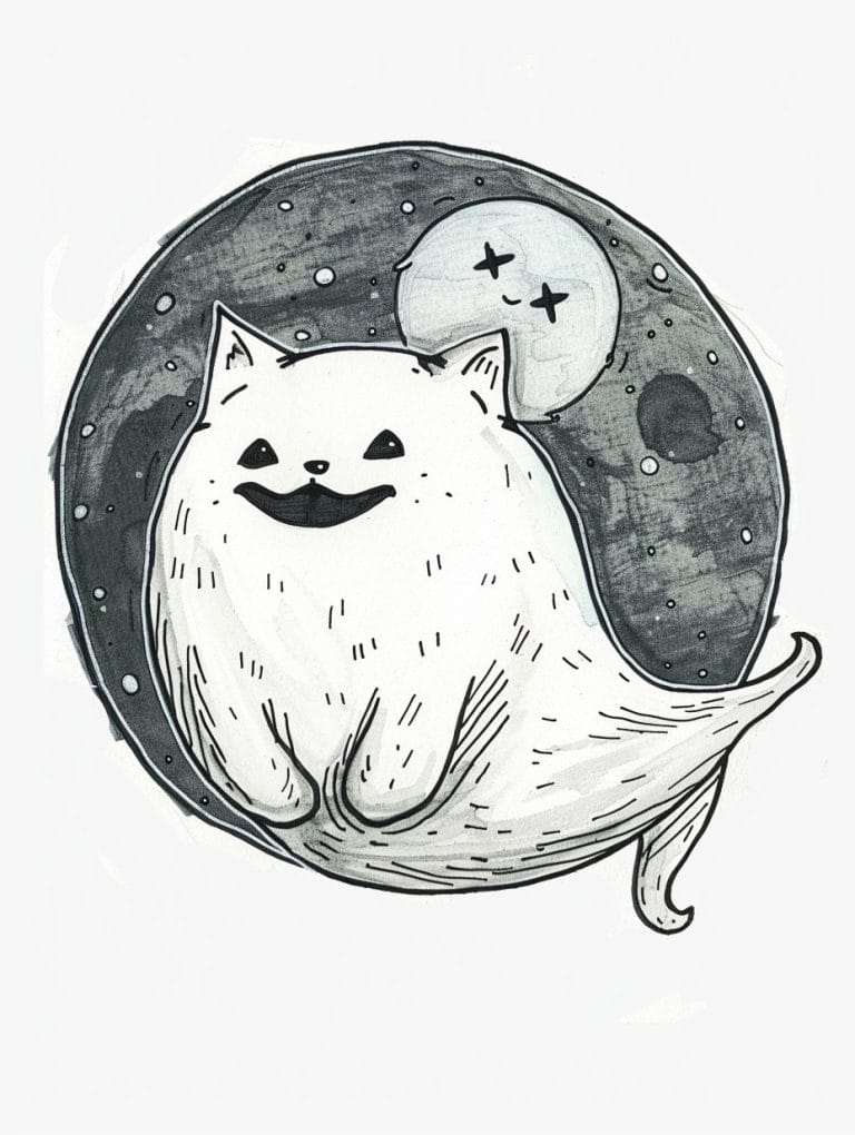 30 Cute and Spooky Ghost Cat Doodles to Draw This Halloween - Brighter ...