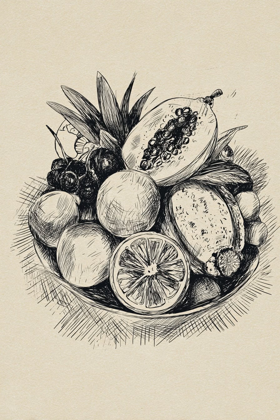 25 Easy Tropical Fruit Drawing Ideas for Your Sketchbook - Brighter Craft