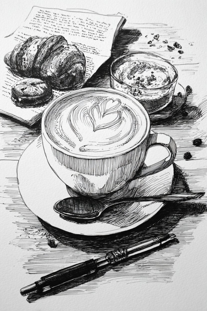 25 Aesthetic Pen Sketch Ideas for a Stylish Art Journal - Brighter Craft
