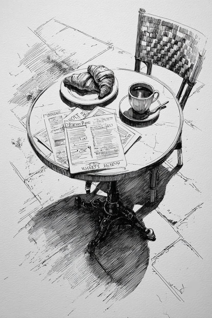 25 Aesthetic Pen Sketch Ideas for a Stylish Art Journal - Brighter Craft