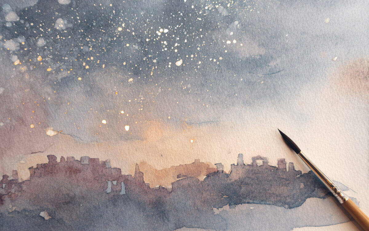 25 Easy Loose Watercolor Night Sky Painting Ideas - Brighter Craft