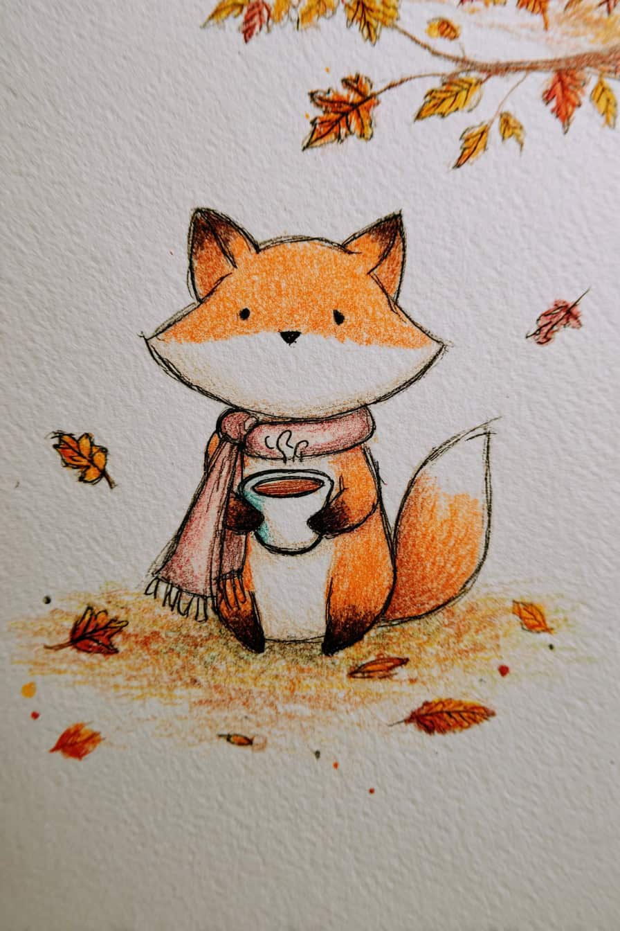 30 Irresistible Cute Animal Doodles in Autumn Outfits to Spark ...