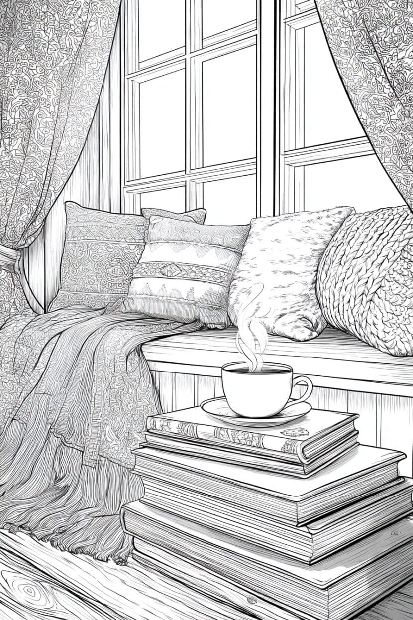 25 Cozy Autumn Coloring Pages for Adults - Brighter Craft