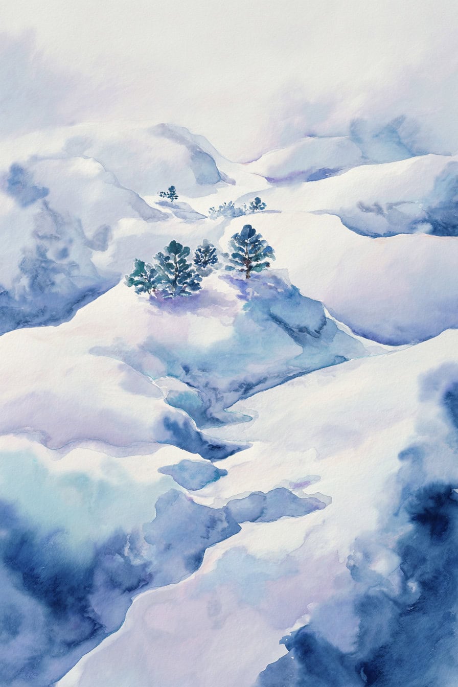 25 Dreamy Winter Watercolor Landscapes to Spark Creativity - Brighter Craft