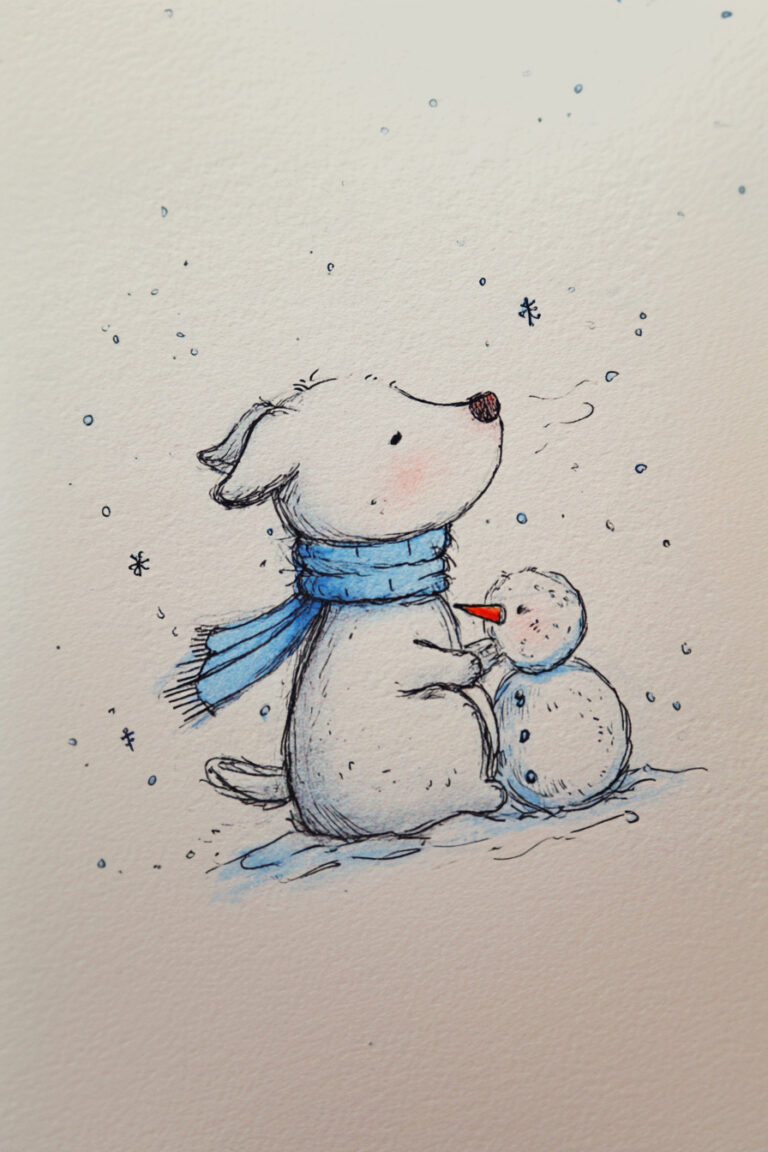 25 Adorable Winter Animal Drawings for Creative Days - Brighter Craft