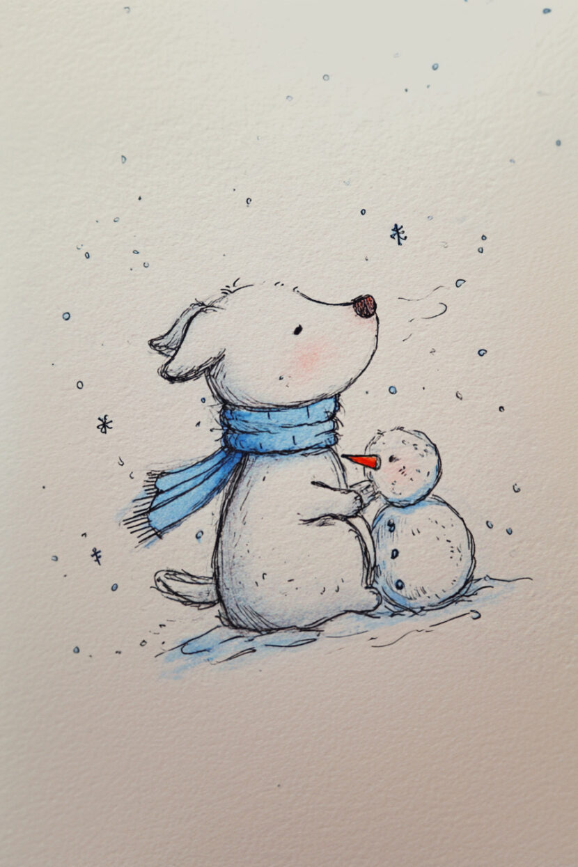 25 Adorable Winter Animal Drawings for Creative Days - Brighter Craft