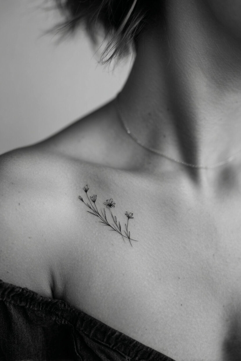25 Minimal Botanical Tattoo Designs Inspired by Nature - Brighter Craft