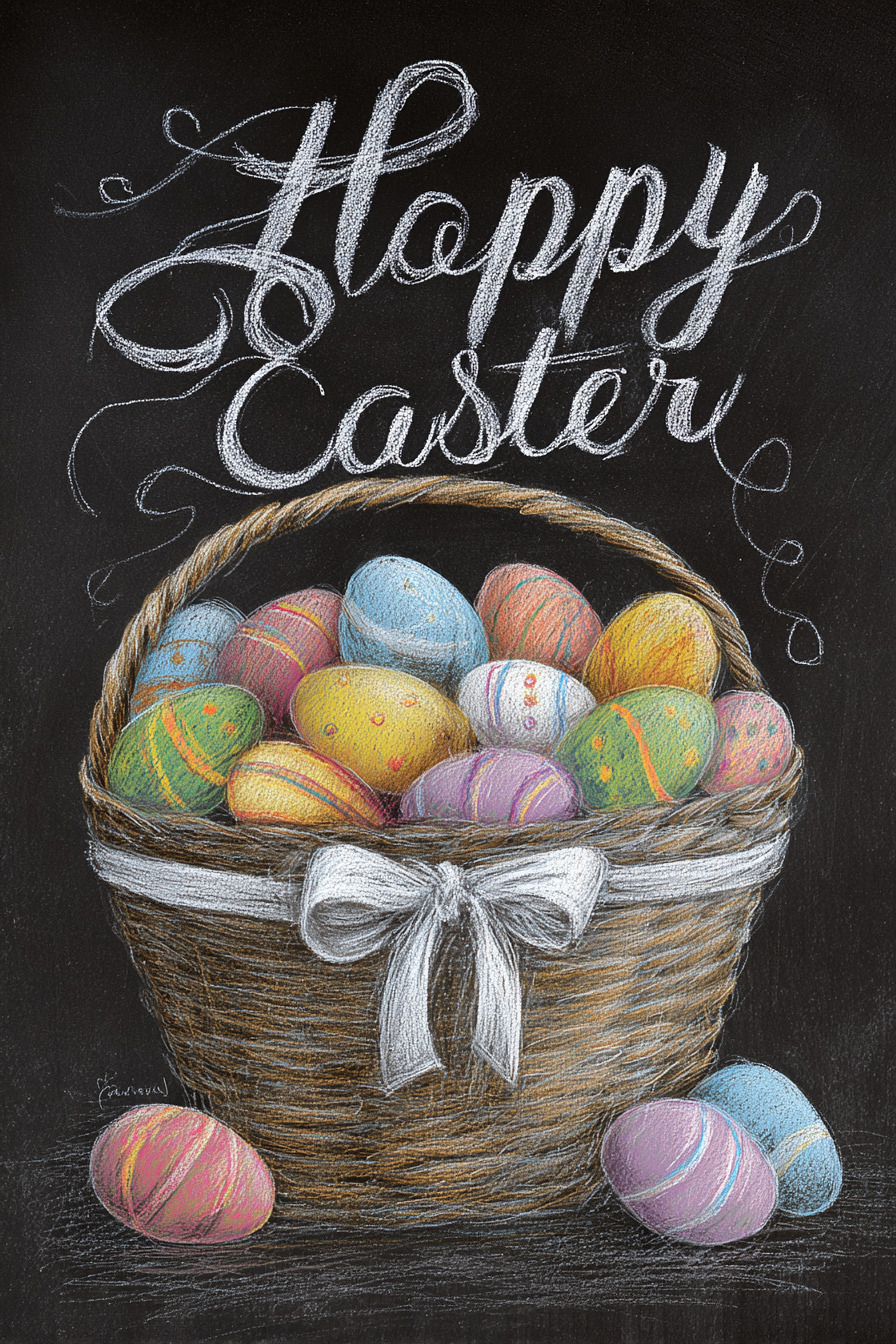 25 Easy Easter Chalkboard Drawings Anyone Can Recreate - Brighter Craft